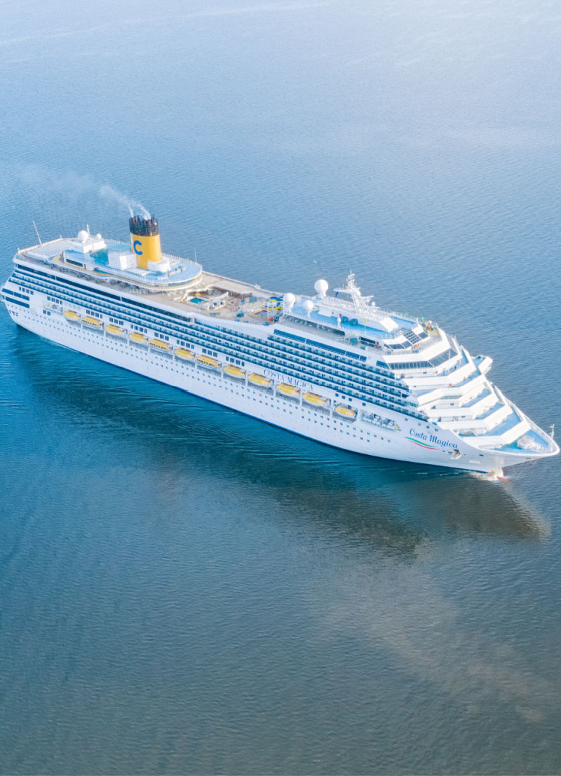 Aerial View Costa Cruise ship - Travel Off Path