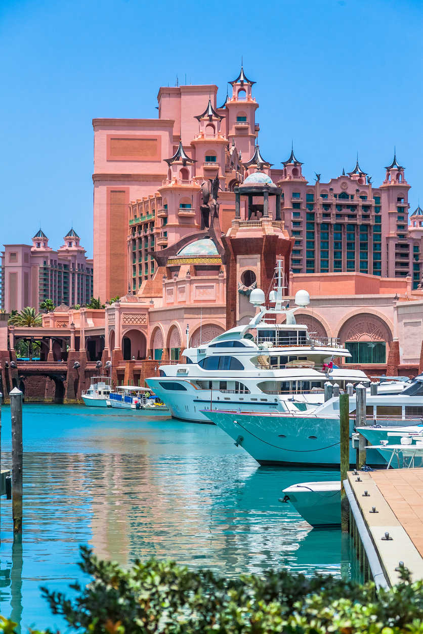 Yachts docked at Paradise lake, Atlantis, Bahamas - Travel Off Path
