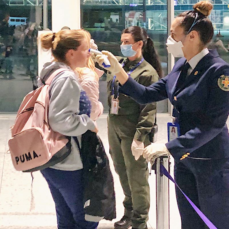 Passengers Getting Temperature Checks At Airport Terminal - Travel Off Path