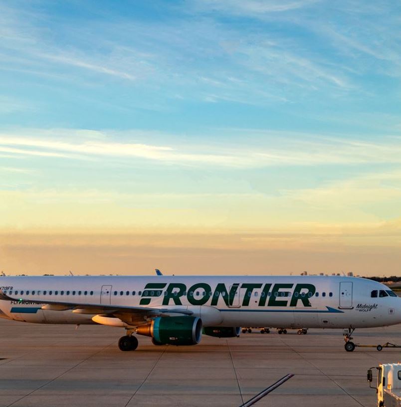 Frontier-plane-on-tarmac - Travel Off Path