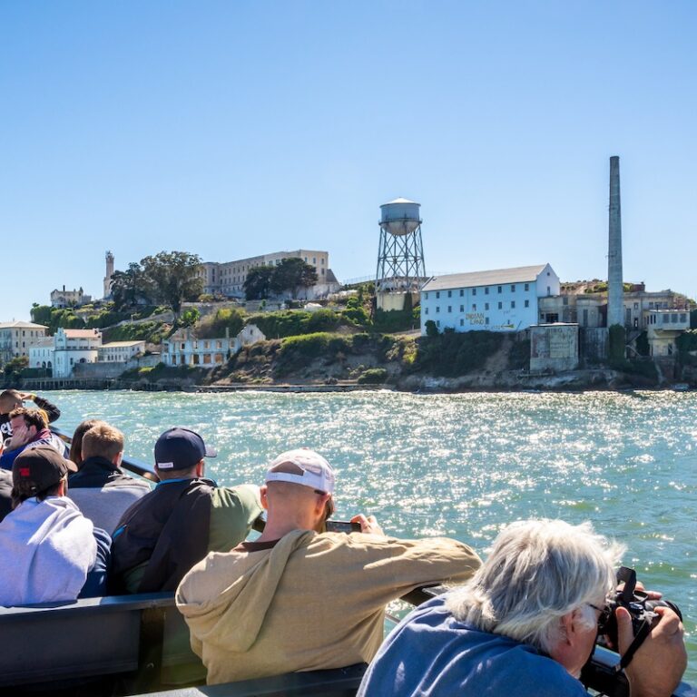 tourists arriving at Alcatraz Island - Travel Off Path