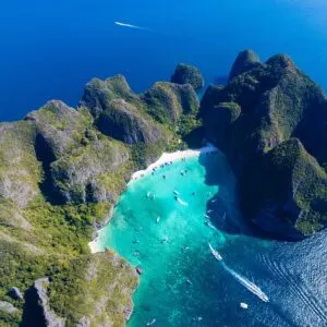 maya beach aerial - Travel Off Path
