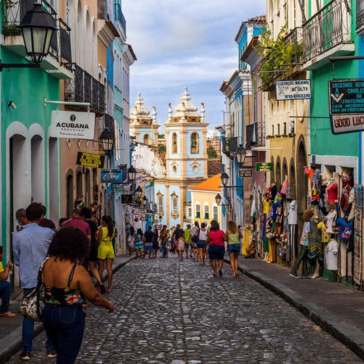 Colonial Style Buildings In The Historic Old Town Of Salvador de Bahia ...