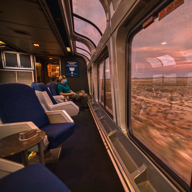 Denver Colorado Usa 9 23 20 Amtrak Train Crossing Through The