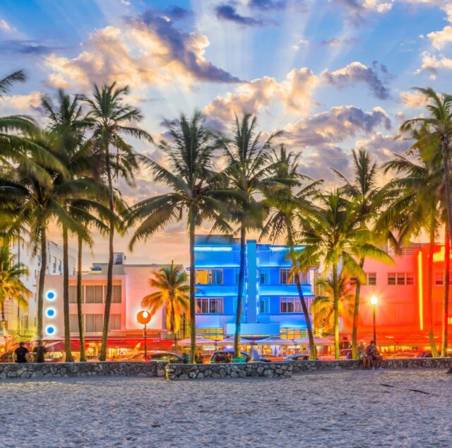 Miami beach street view with colorful building - Travel Off Path