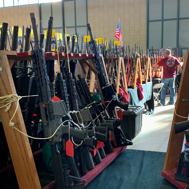 Guns And Other Assault Weapons Being Sold In An Outdoor Sale In Tulsa ...