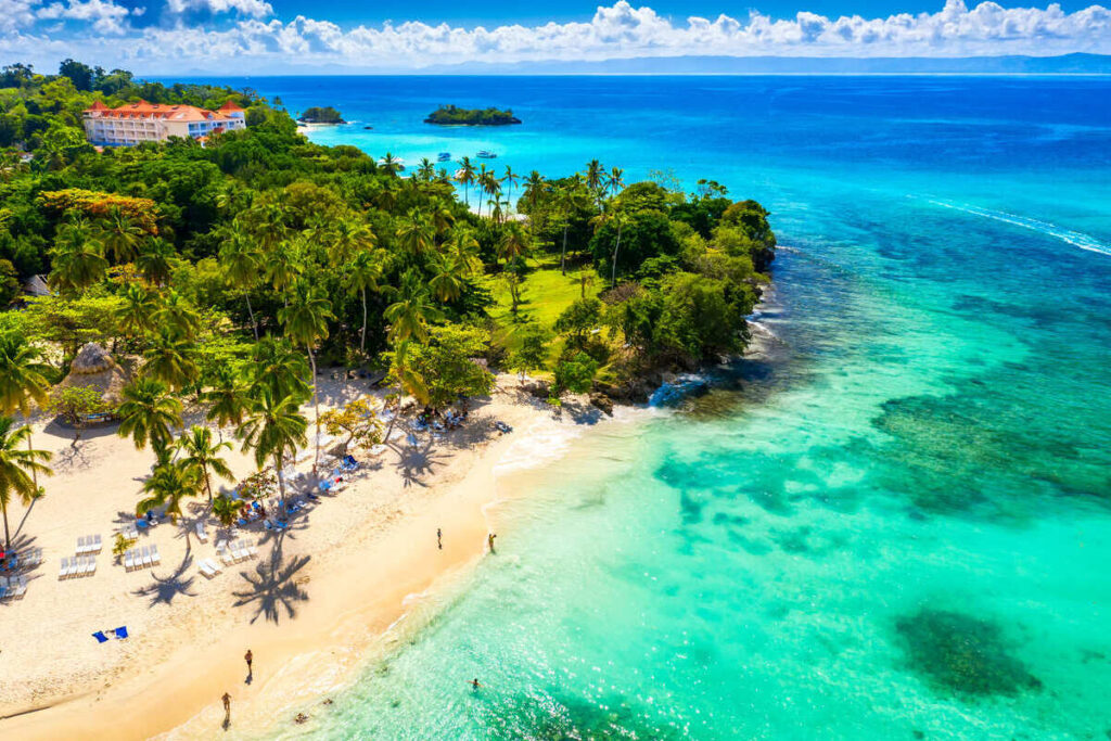 Aerial View Of Samana Peninsula, The Dominican Republic, Caribbean Sea ...