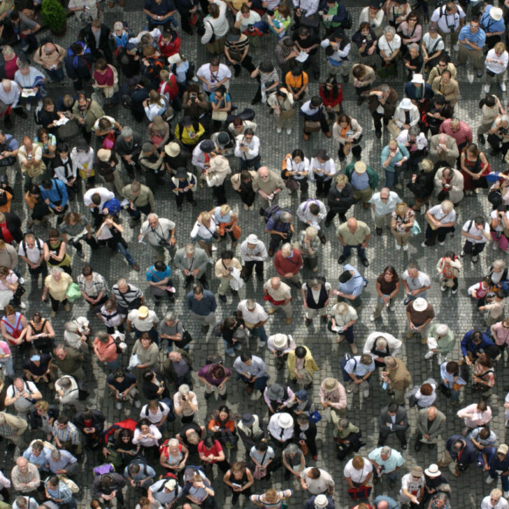 crowd of tourists viewed from above - Travel Off Path