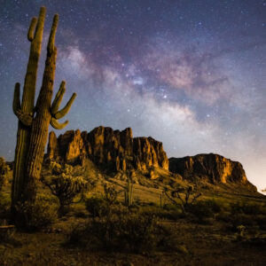 starry night sky view near phoenix in arizona superstition mountains ...