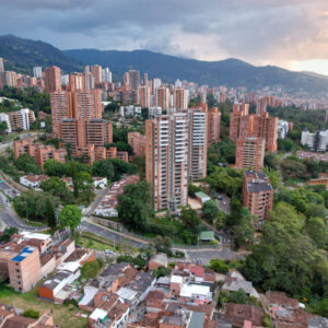 Aerial View of Medellin Cityscape with Mountains In the Background ...